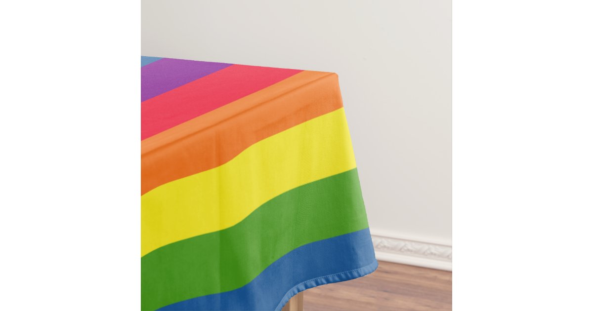 Colourful Rainbow Flag Gay Pride Tablecloth | Zazzle