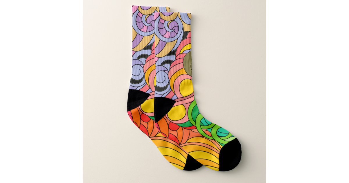 Colourful Retro 1960s, Groovy Socks | Zazzle