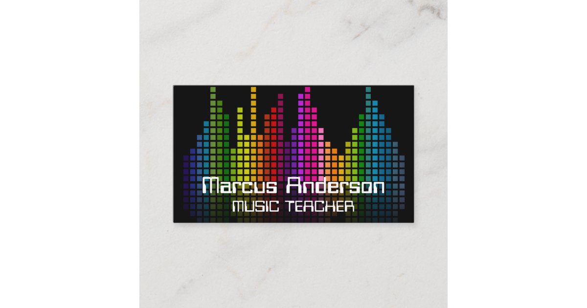 Colourful Sound Bar Equalizer Business Card | Zazzle