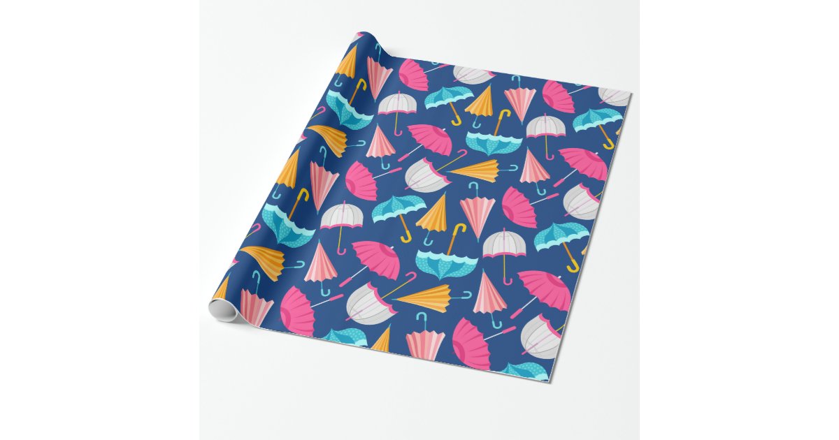 Colourful Umbrella Pattern Wrapping Paper | Zazzle