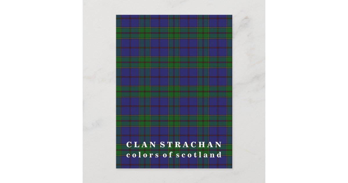 Colours of Scotland Clan Strachan Tartan Postcard | Zazzle
