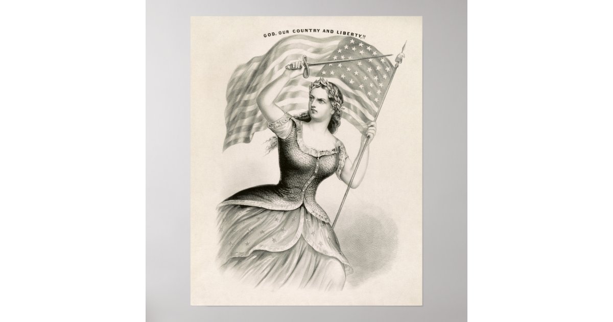 Columbia, the female personification of the USA Poster | Zazzle