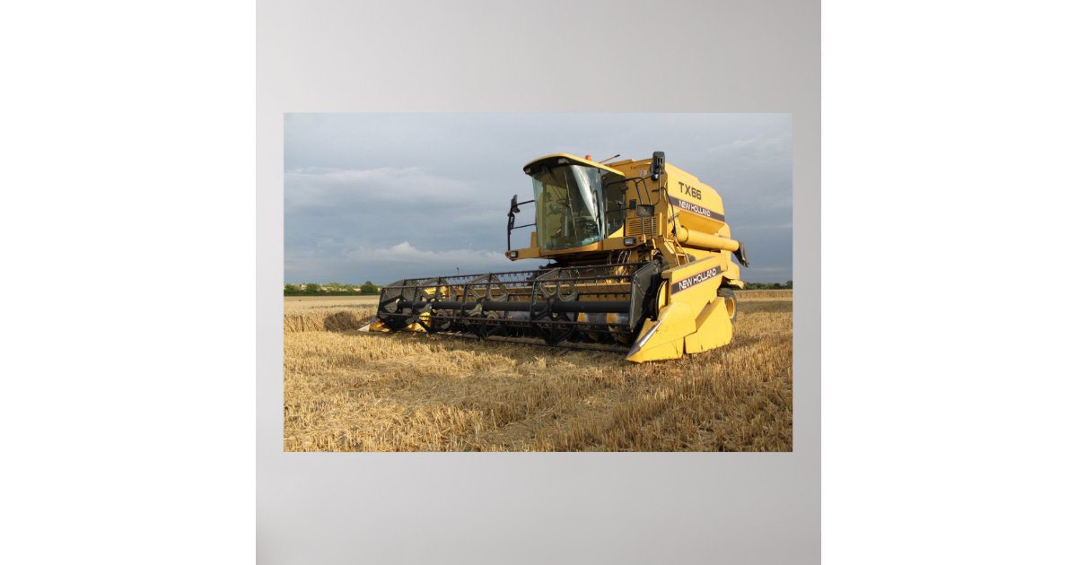 Combine Harvester Poster | Zazzle