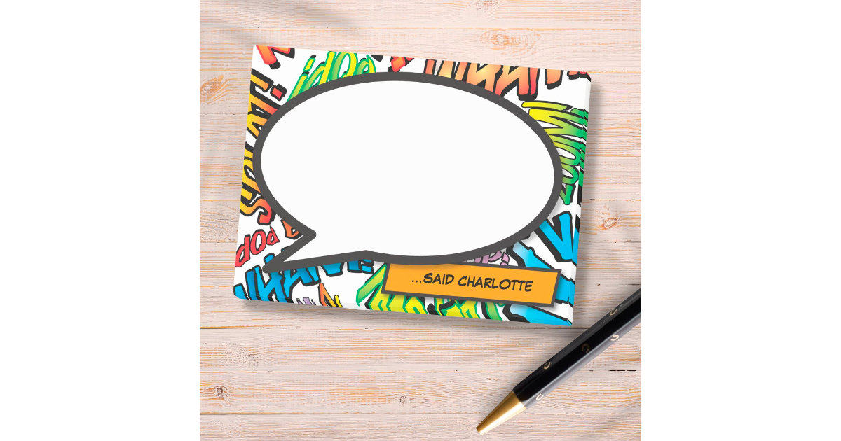 Comic Book Pop Art Speech Bubble Post-it Notes | Zazzle