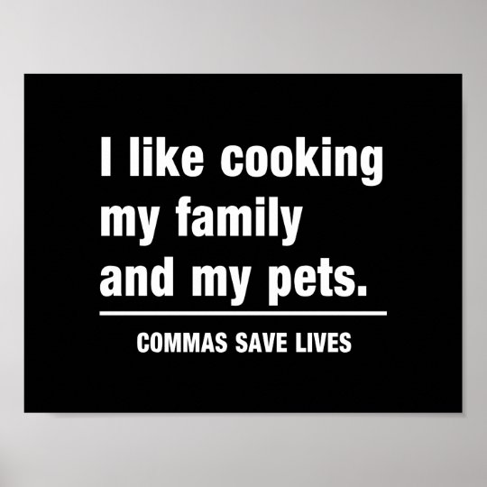 Commas Save Lives Poster | Zazzle.co.uk