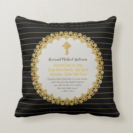 Commemorative ORDINATION gift Priest Pastor Deacon Cushion | Zazzle.co.uk