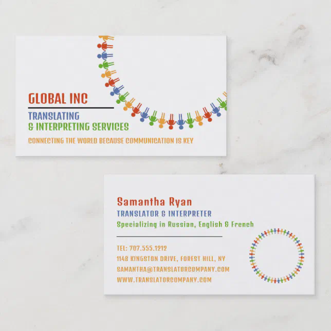 Communication Design, Translator & Interpreter Business Card | Zazzle