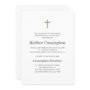 Gold simple chic cross First Holy Communion Invitation | Zazzle