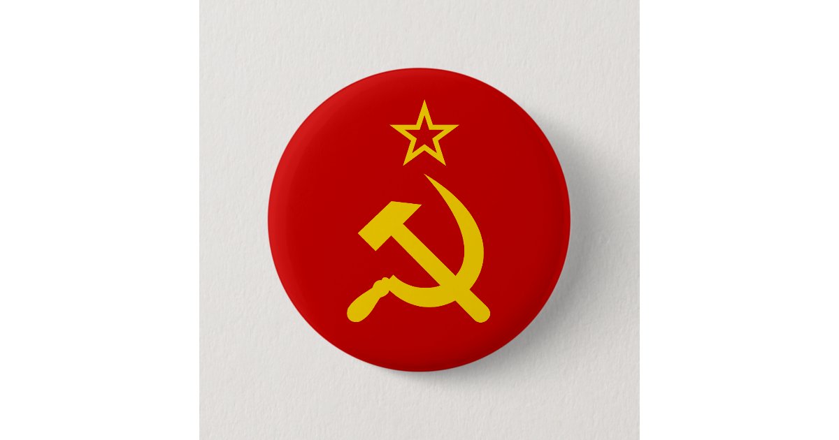 Communist Russia Flag USSR 6 Cm Round Badge | Zazzle