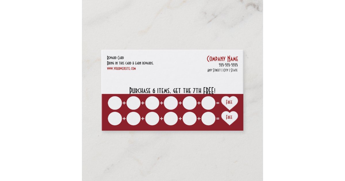Company Loyalty Business Card Punch Card | Zazzle
