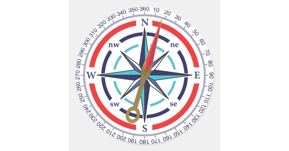 compass classic round sticker | Zazzle