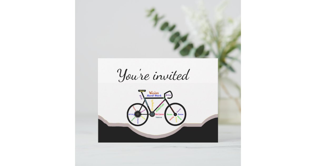 Competitive Biker Biking Birthday Party Invitation | Zazzle