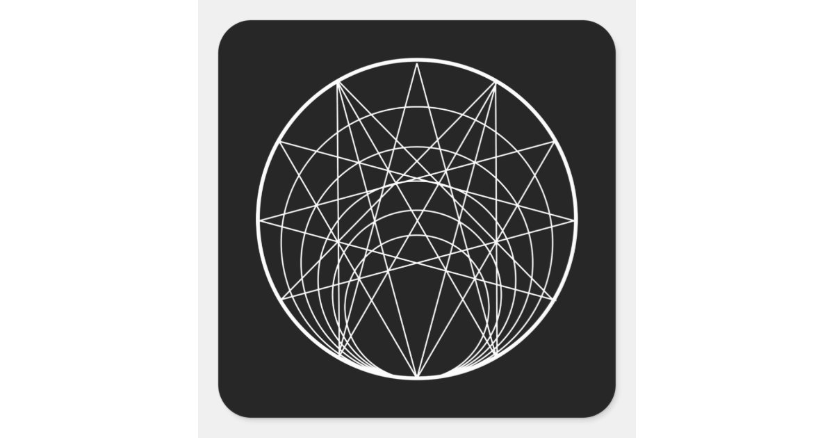 Complex circle sacred geometry square sticker | Zazzle