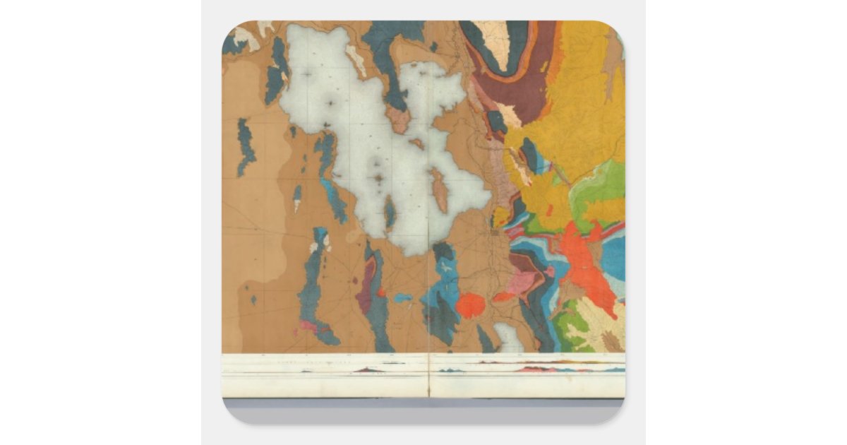 Composite Geological maps IV, 40th Parallel Survey Square Sticker | Zazzle