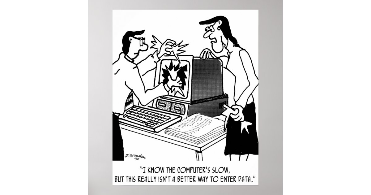 Computer Cartoon 1870 Poster | Zazzle