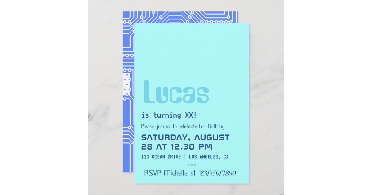 Computer Geek Birthday Party Invitation | Zazzle