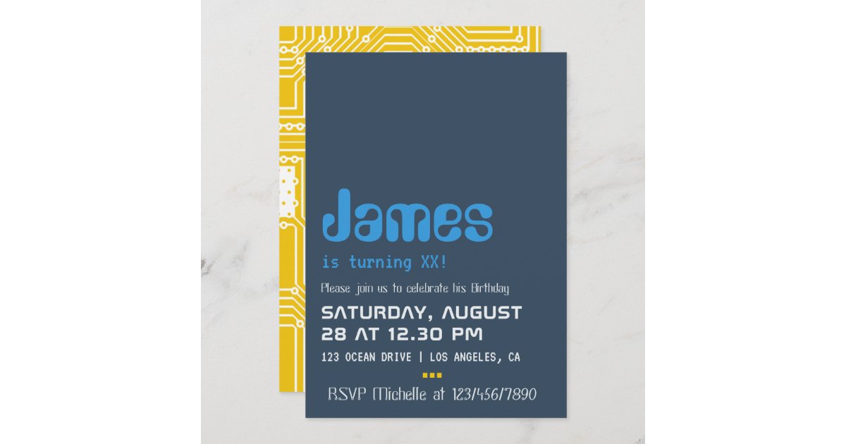 Computer Geek Birthday Party Invitation | Zazzle