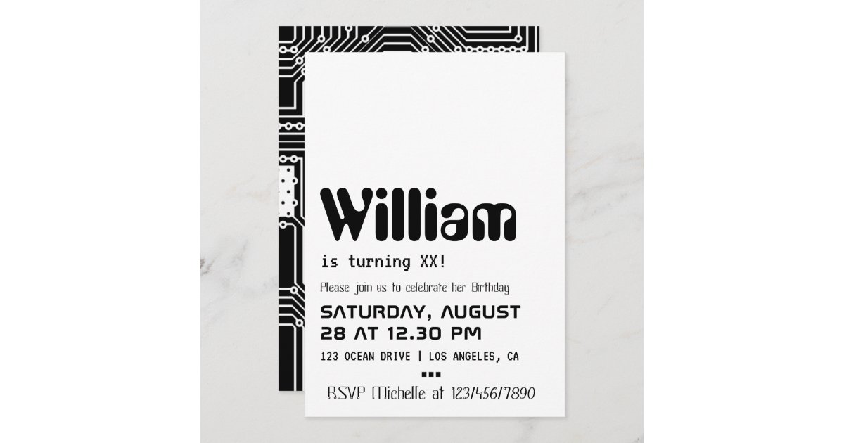 Computer Geek Birthday Party Invitation | Zazzle