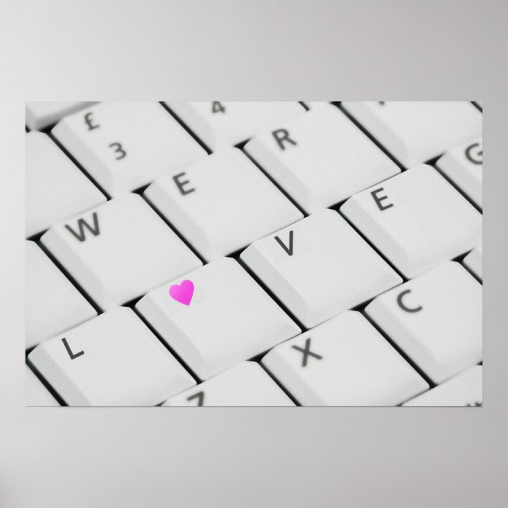 Computer Keyboard Love Letters Poster | Zazzle
