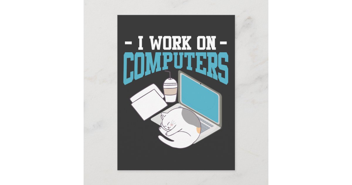 Computer Science Cat Gaming Nerd Kitten Programmer Postcard | Zazzle