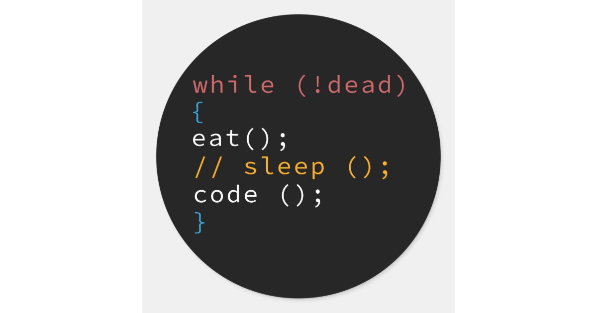 Computer Science Python Programmer Eat Code Sleep Classic Round Sticker | Zazzle