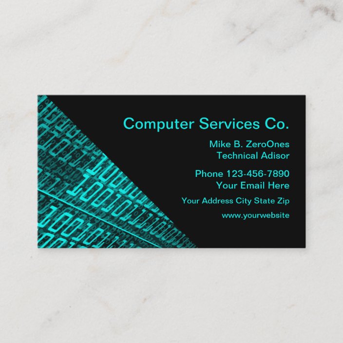 Computer Services Business Card | Zazzle.co.uk