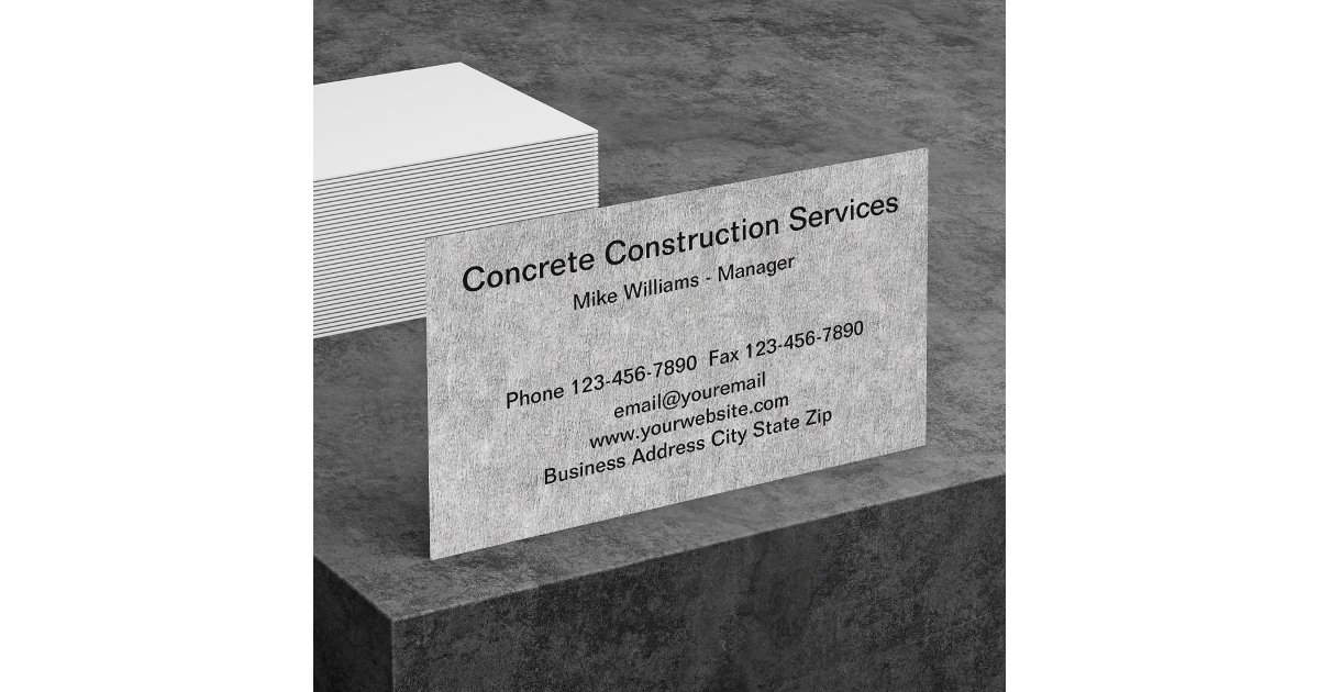Concrete Wall Theme Construction Business Cards | Zazzle