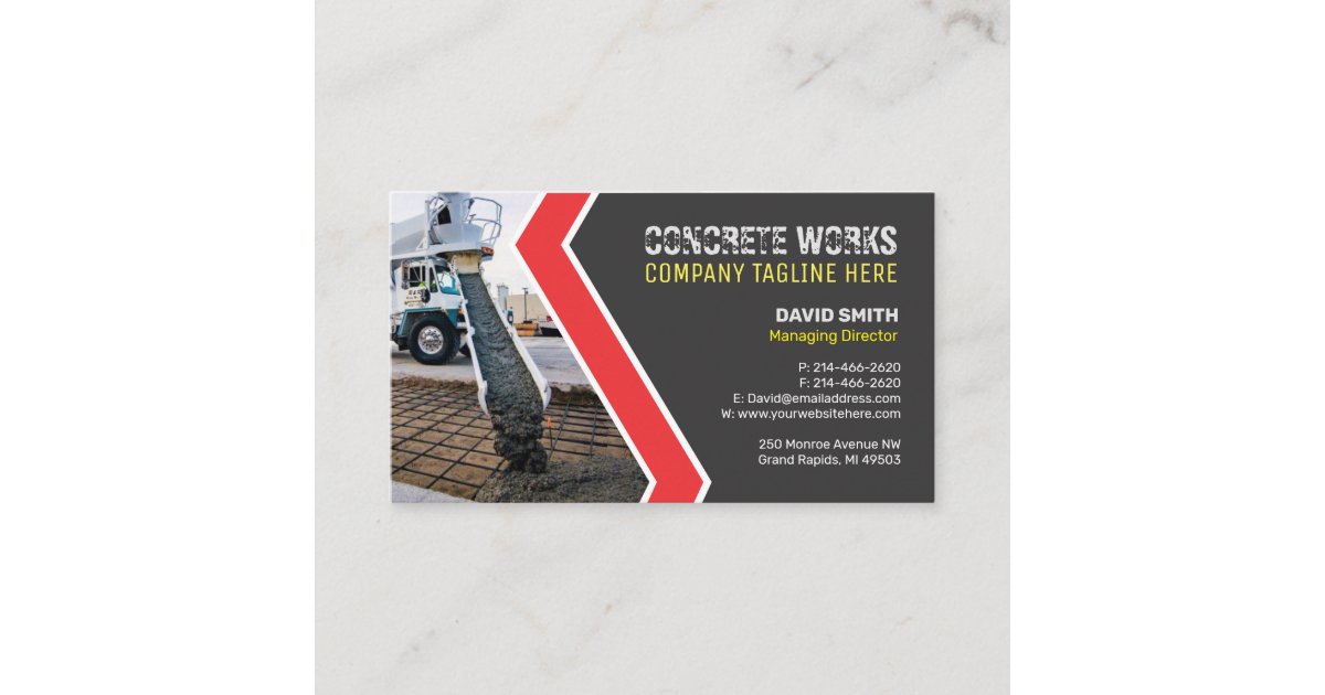 Concrete works, Construction company Business card | Zazzle