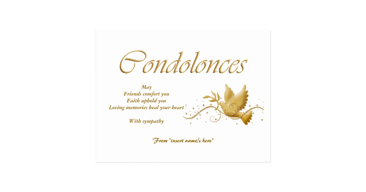 Condolence funeral bereavement postcard | Zazzle.co.uk