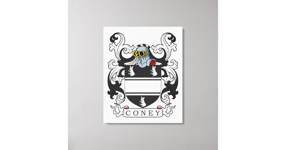 Coney Family Crest Canvas Print | Zazzle