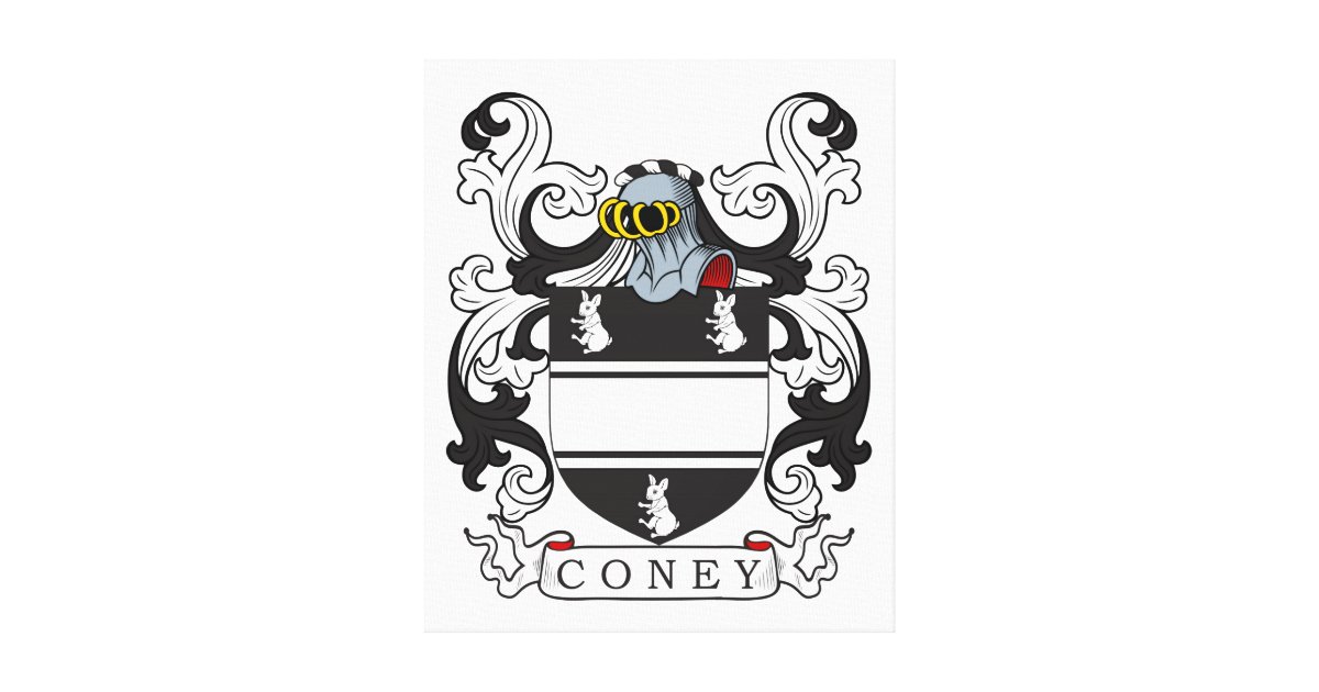 Coney Family Crest Canvas Print | Zazzle