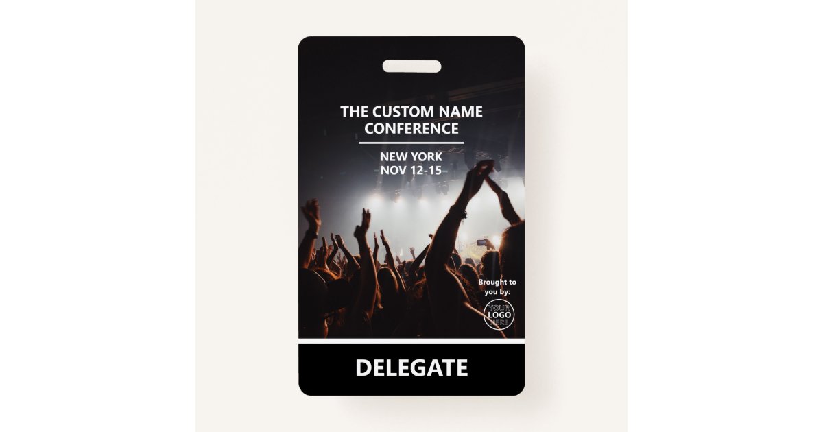 Conference Access Pass Logo QR Code Delegate ID Badge | Zazzle