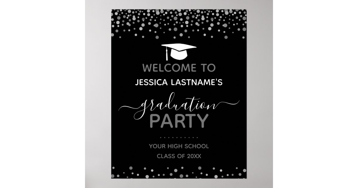 Confetti Graduation Party Welcome Poster | Zazzle