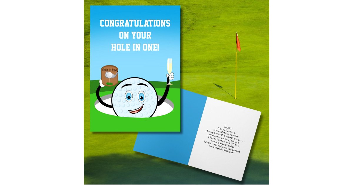 Congrats on Your Hole In One Golf Ball Celebrating Card | Zazzle