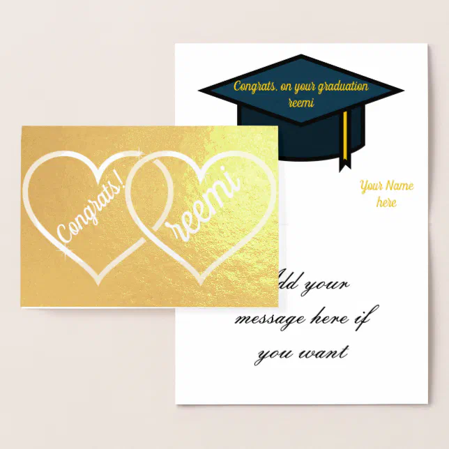 congratulation sweet graduation messages gold foil card | Zazzle