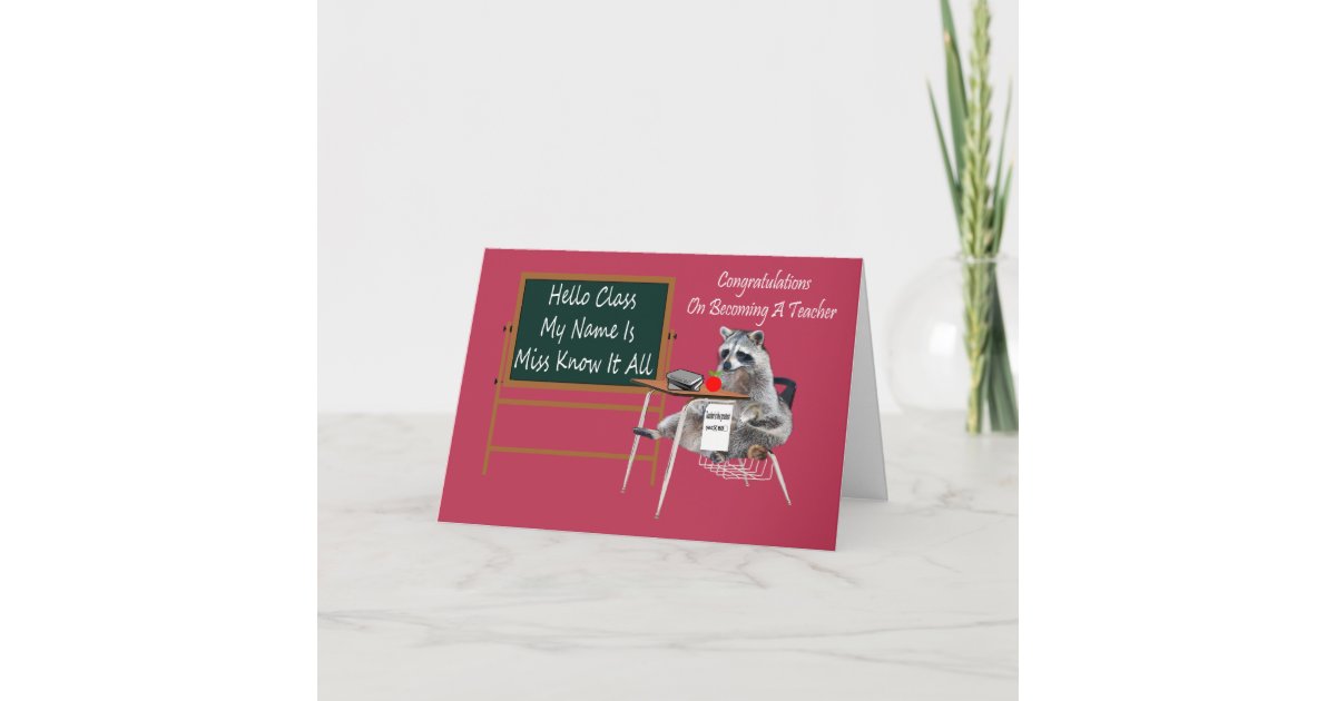 Congratulations Becoming A Teacher Greeting Card | Zazzle