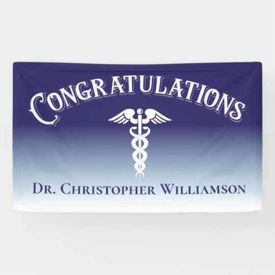 Congratulations Blue Medical Doctor Graduate Banner | Zazzle.co.uk