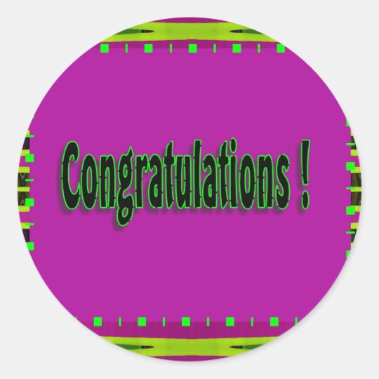 congratulations classic round sticker | Zazzle.co.uk