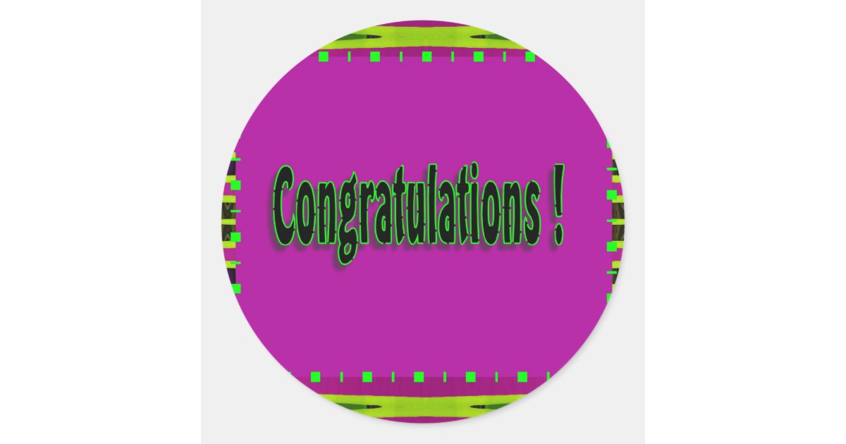 congratulations classic round sticker | Zazzle