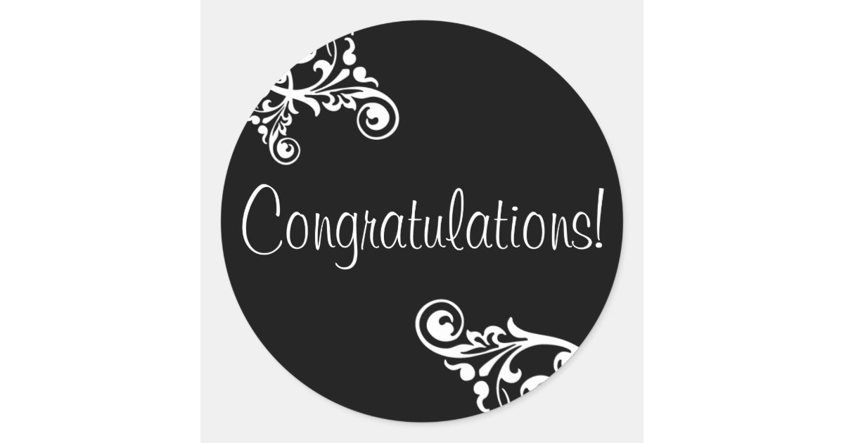 Congratulations Flourish Envelope Sticker Seal | Zazzle