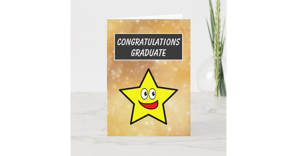 Congratulations Graduate Gold Star Graduation Card | Zazzle
