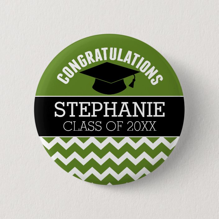 Congratulations Graduate - Green Black Graduation 6 Cm Round Badge | Zazzle