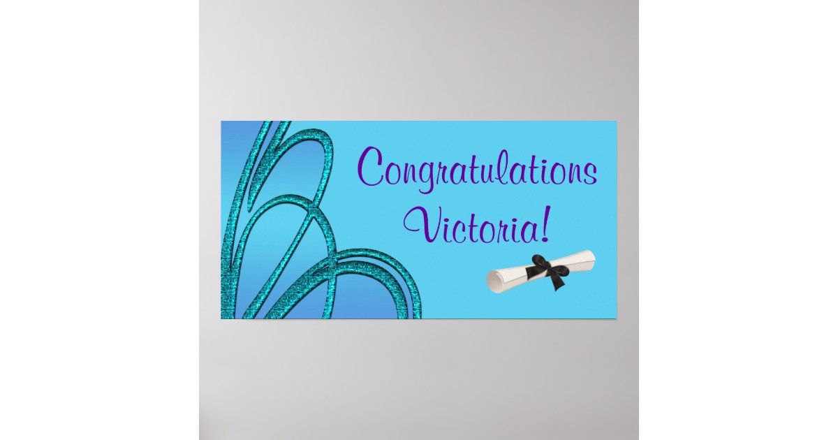 Congratulations Graduation Banner Posters | Zazzle