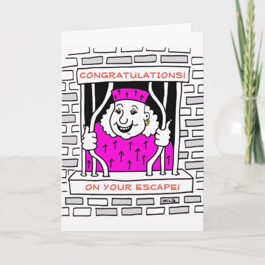 Congratulations on Escape Leaving Woman Card | Zazzle.co.uk