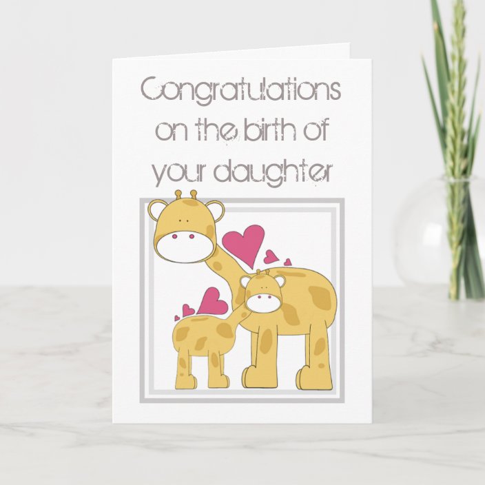Congratulations on the birth of your daughter card | Zazzle.co.uk