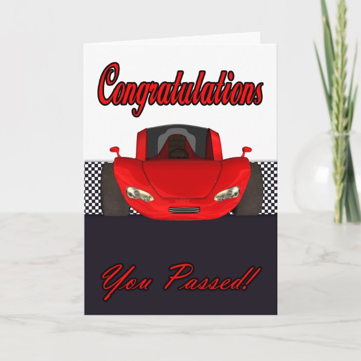 Congratulations passed driving test card | Zazzle.co.uk