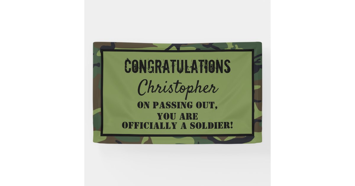 Congratulations Passing Out Soldier Banner | Zazzle
