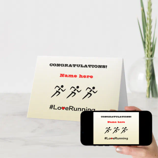 Congratulations personalized running card | Zazzle