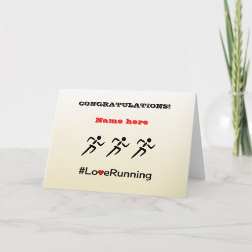 Congratulations personalized running card | Zazzle
