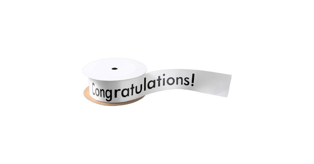 Congratulations Ribbon Satin Ribbon | Zazzle